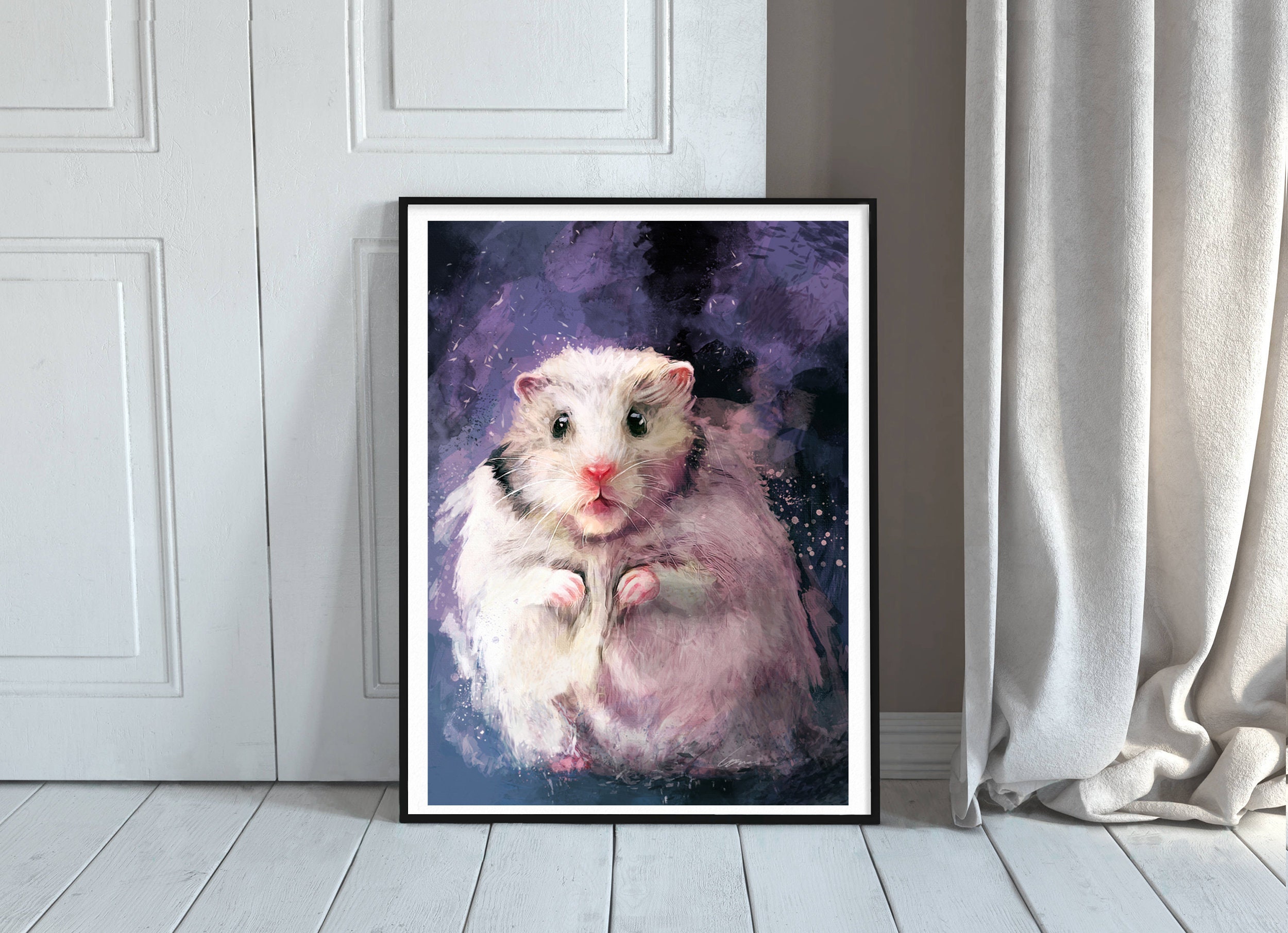 Hamster Print Syrian Hamster Art Painting Print Hamster | Etsy