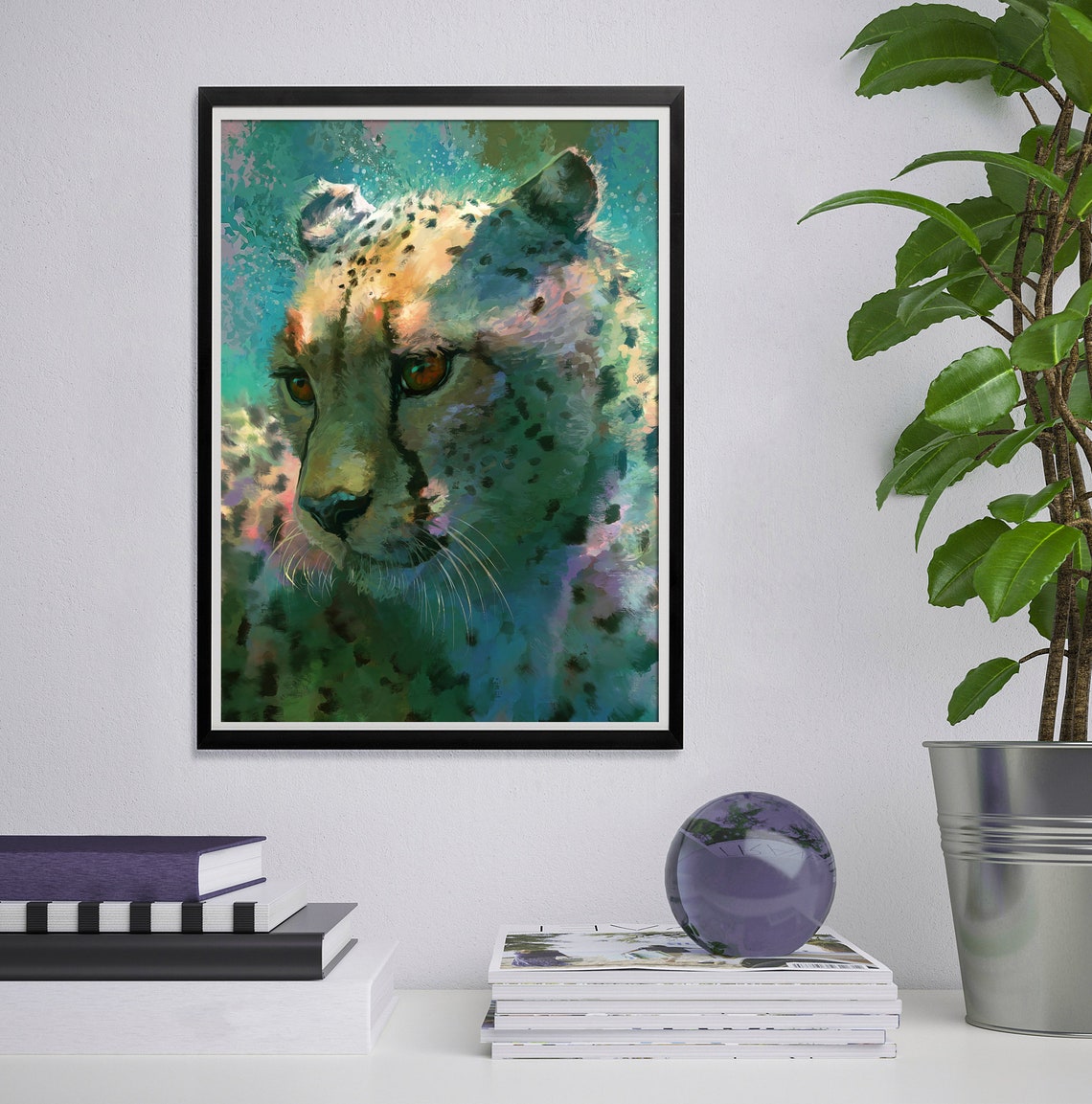 Cheetah Art Print - Abstract Animal Art Painting - Royal Cheetah Wall ...
