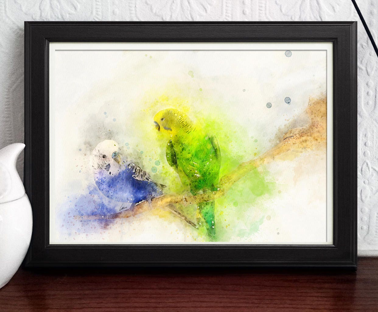 BUDGIE Art Print Poster Bird Watercolour Wall Decor | Etsy