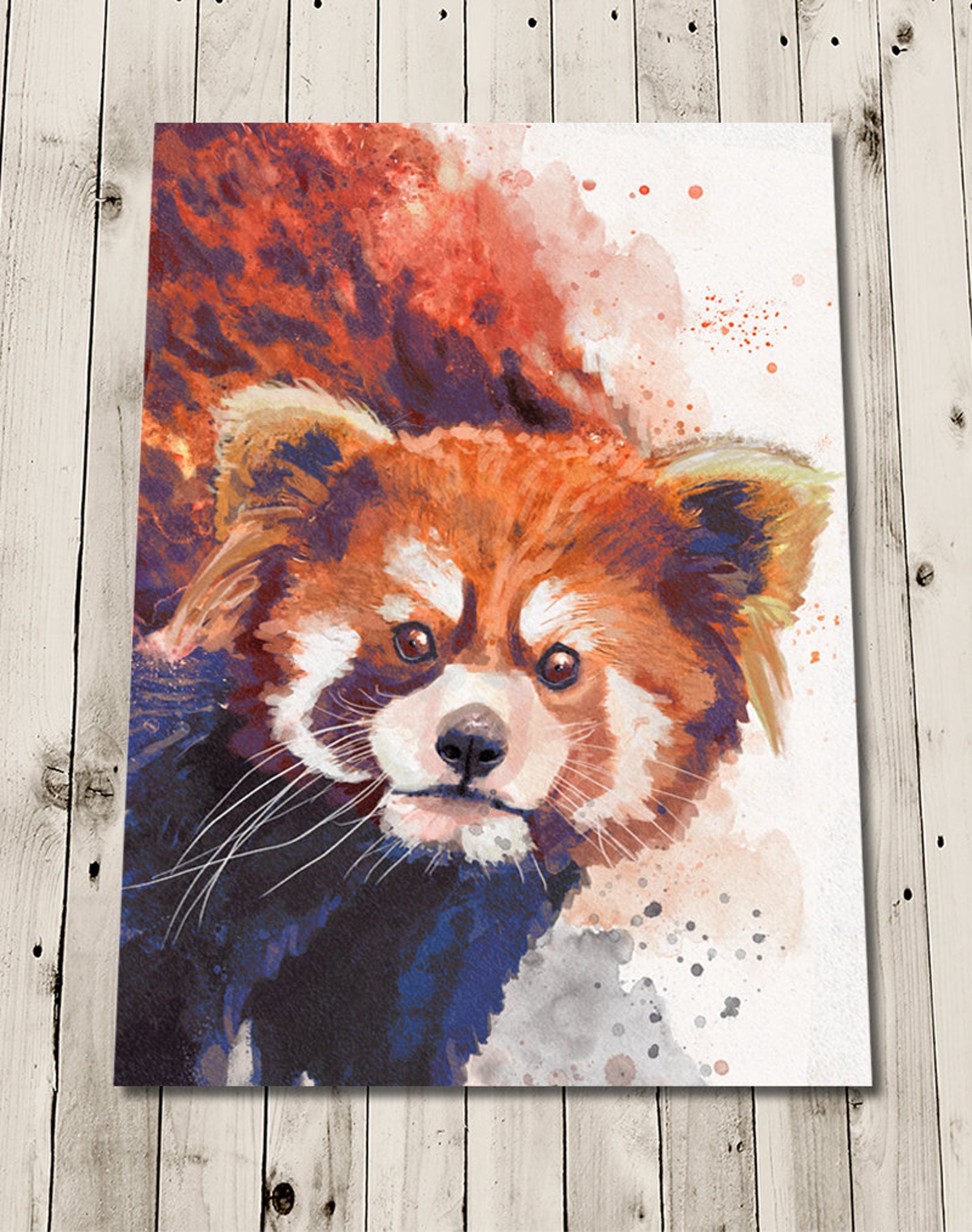 Red Panda Art Print - Red Panda Painting - Animal Lover Gift - Wall Art ...