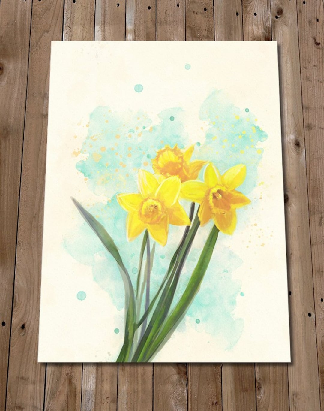 Spring Art Print - Daffodil Painting - Spring Watercolour - Flower Wall ...
