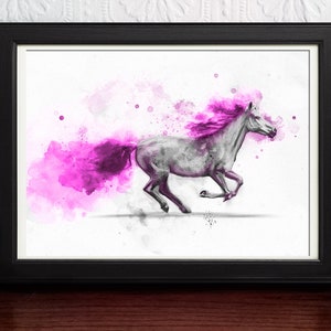 Horse Print - Horse Watercolour - Modern Art Print - Rainbow Animal ...