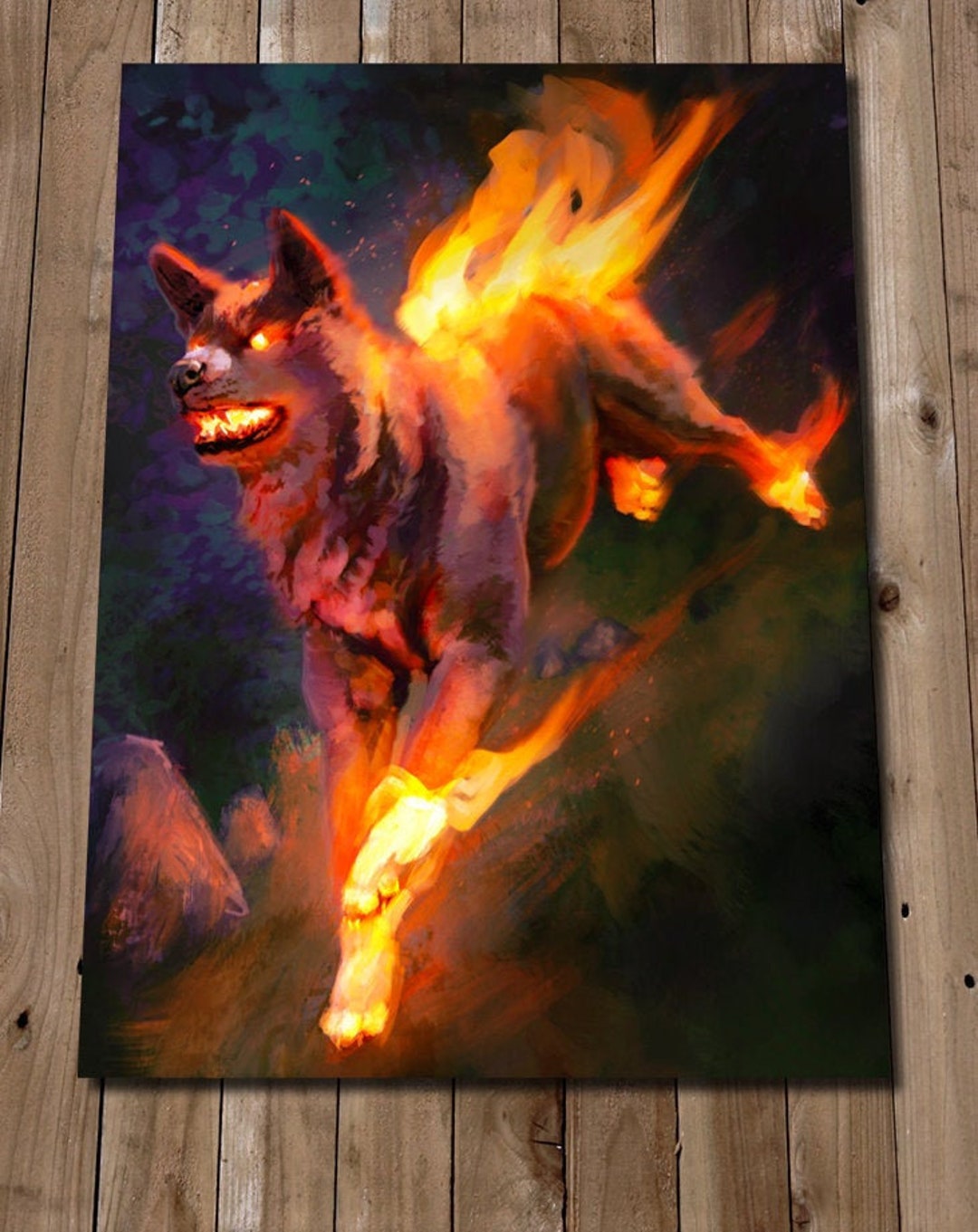 Fire Dog Bul-gae Korean Mythology Fantasy Art Print Bulgae Korean Art ...