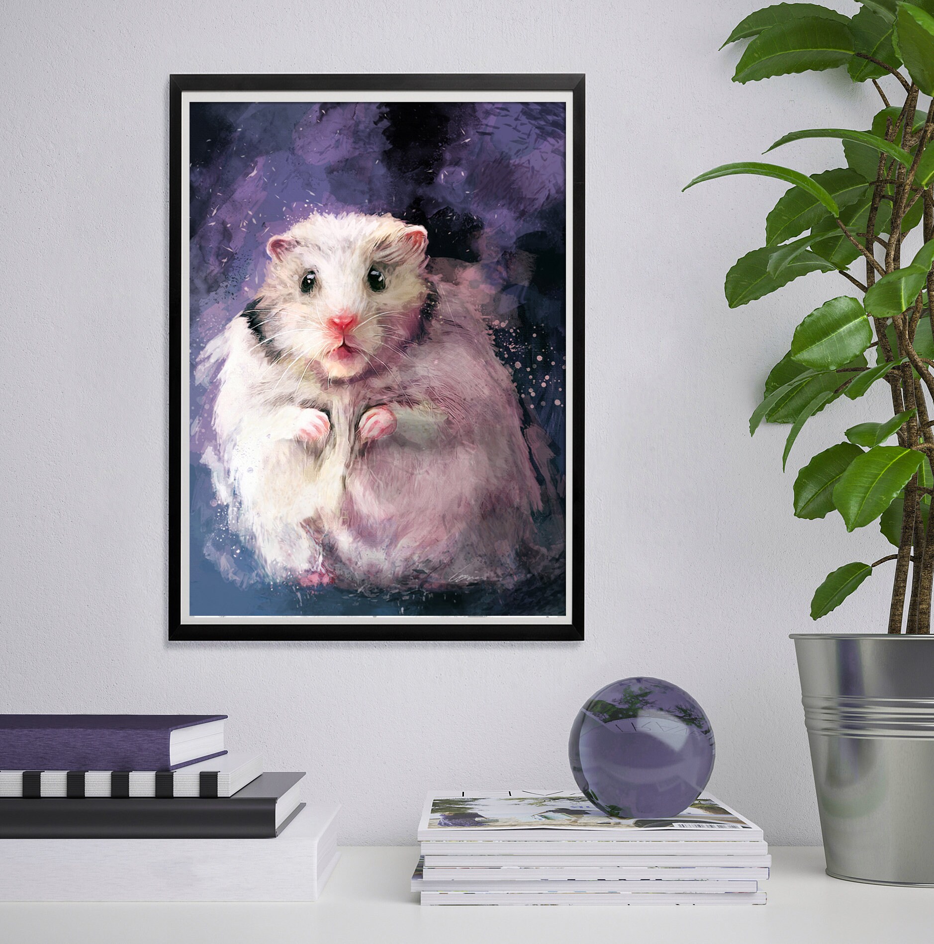 Hamster Print - Syrian Hamster Art Painting Print - Hamster Gift ...