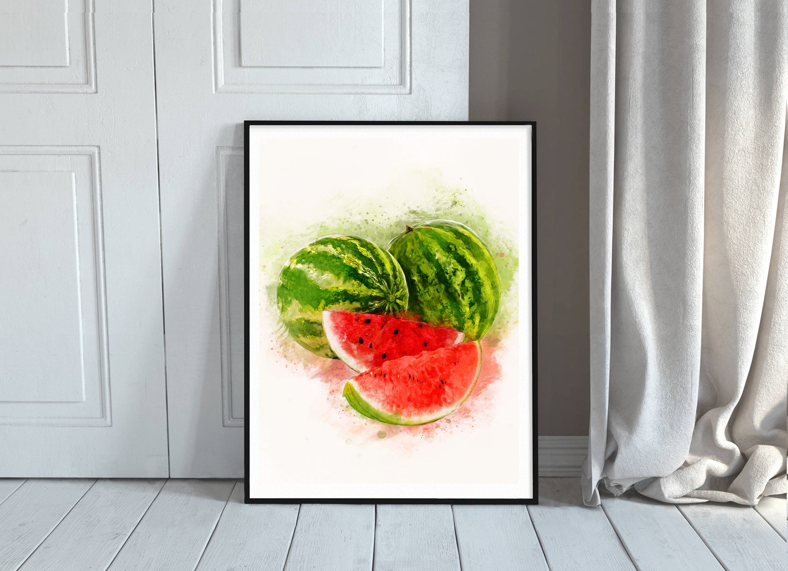 Watermelon Art Print - Kitchen Wall Art - Fruit Print - Watermelon ...