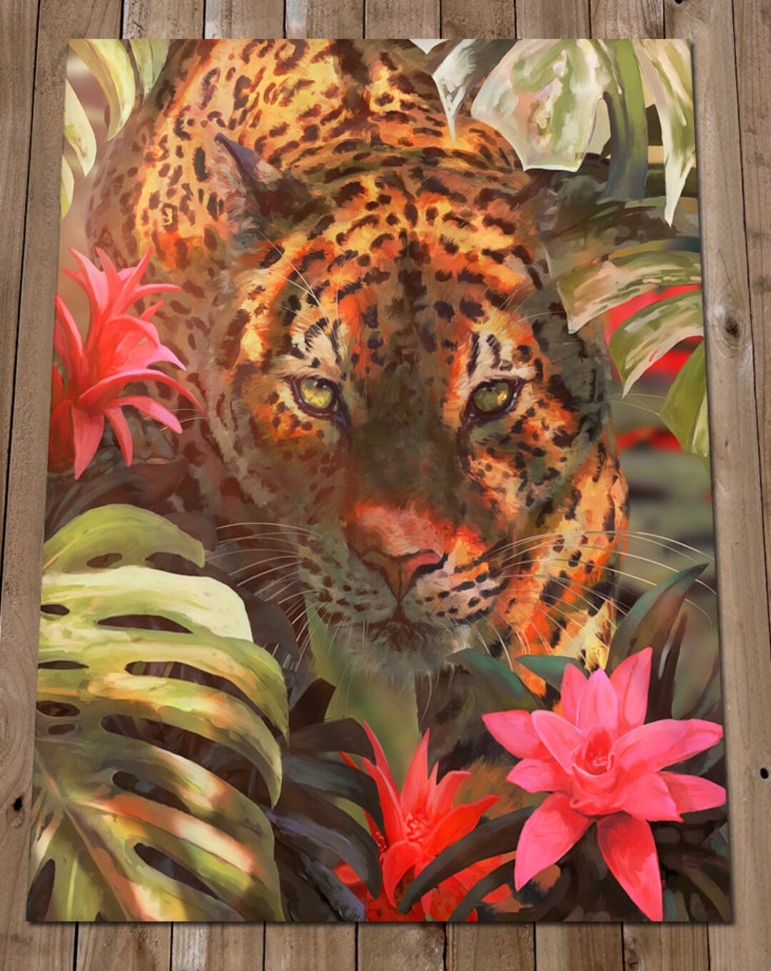Safari Animal Prints - Jaguar Wall Art Painting - Jungle Illustration ...