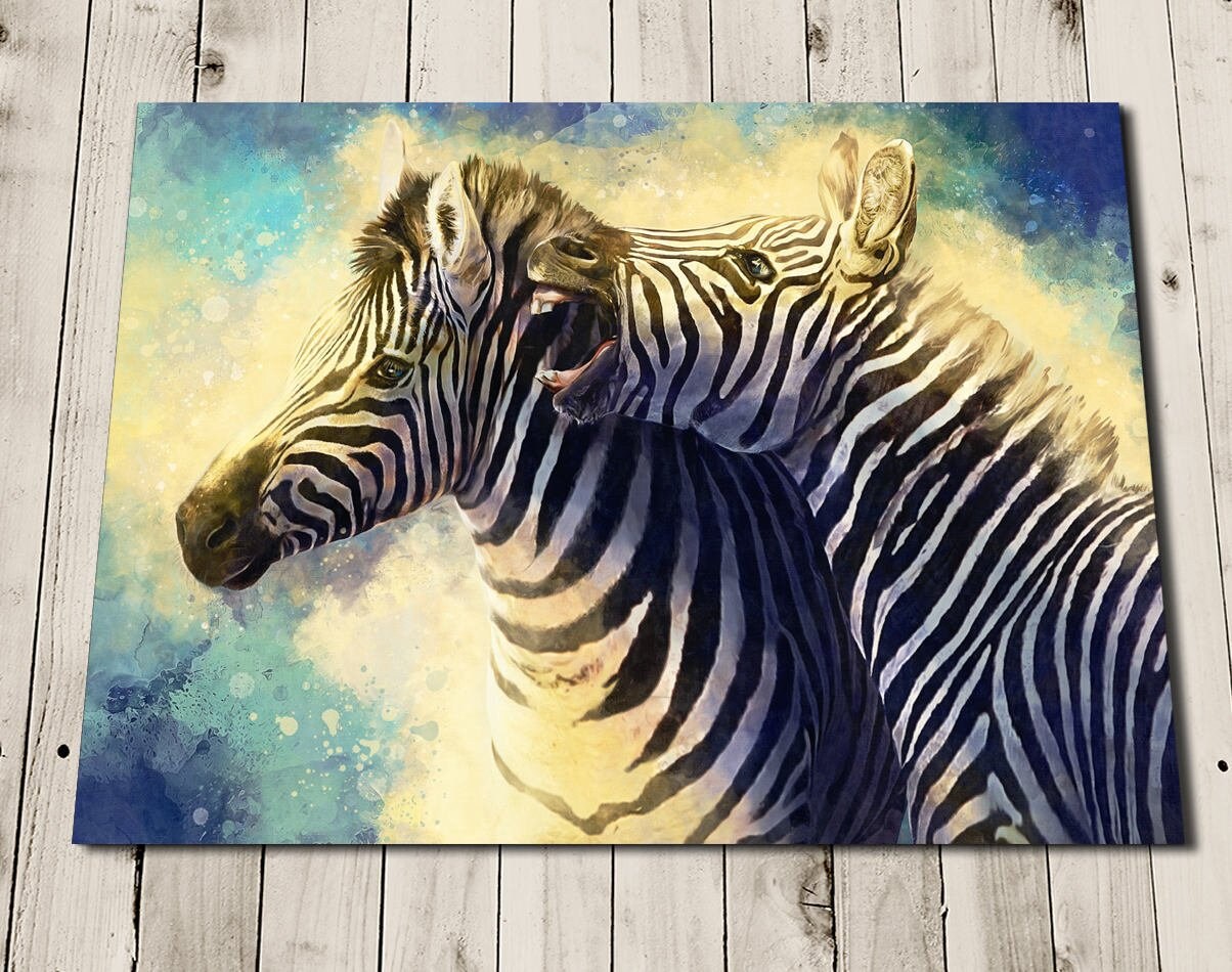 Zebra Painting Art Print - Safari Wall Art - Zebra Print Art - Safari ...