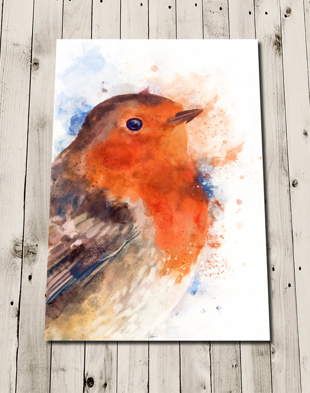 Robin Art Print - Robin Watercolor - Bird Art - Watercolour Robin ...
