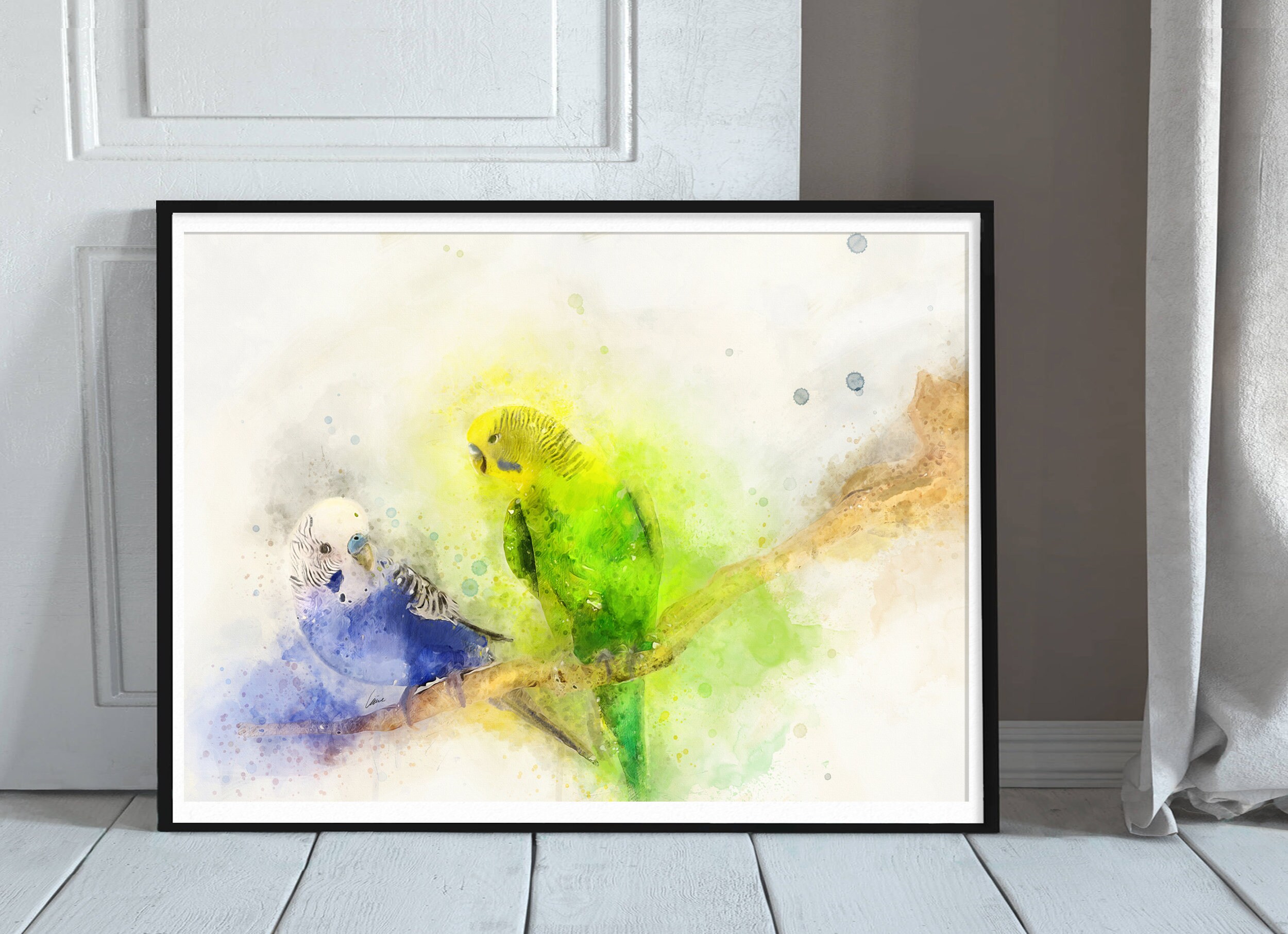 BUDGIE Art Print Poster Bird Watercolour Wall Decor - Etsy