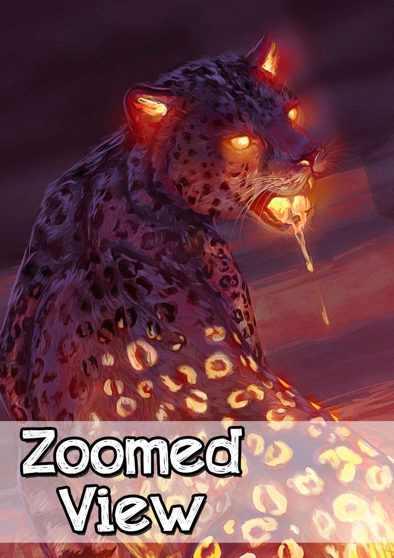 Lava Leopard Fantasy Big Cat Art Print Independent Artist - Etsy