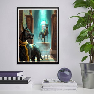 Anubis Painting Egyptian Mythology Ancient Egypt Gods Anput Jackal Tomb ...