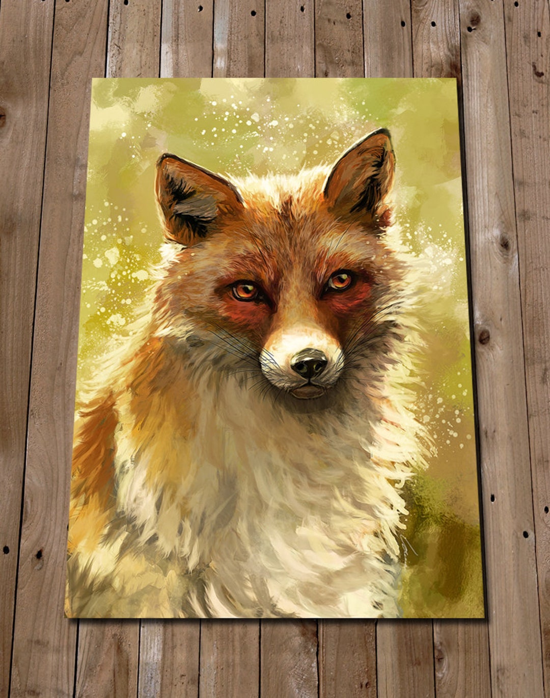 FOX Wall Art Print Fox Art Fox Painting Print Poster Fox Wall Decor Fox ...