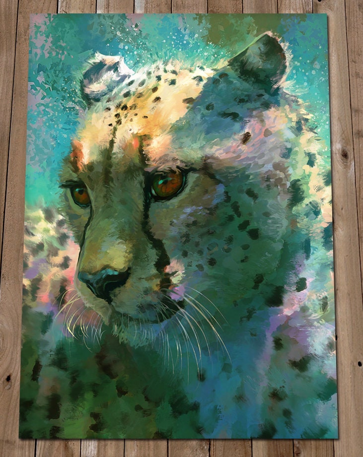 Cheetah Art Print Abstract Animal Art Painting Royal - Etsy
