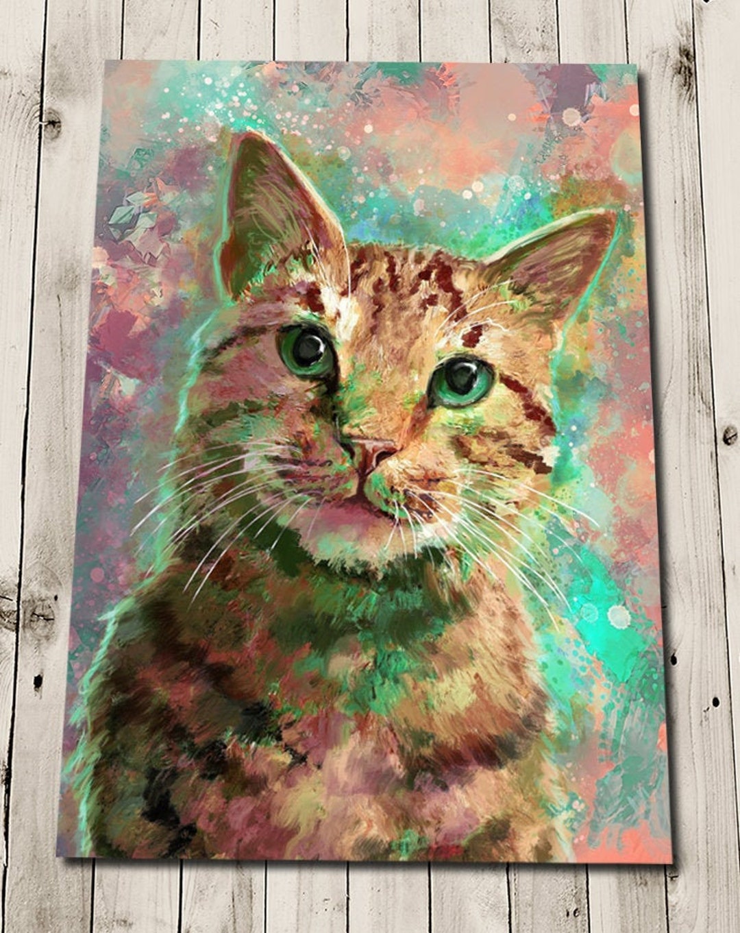 Tabby Cat Print - Brown Tabby Art - Tabby Cat Gift - Tabby Cat Painting ...