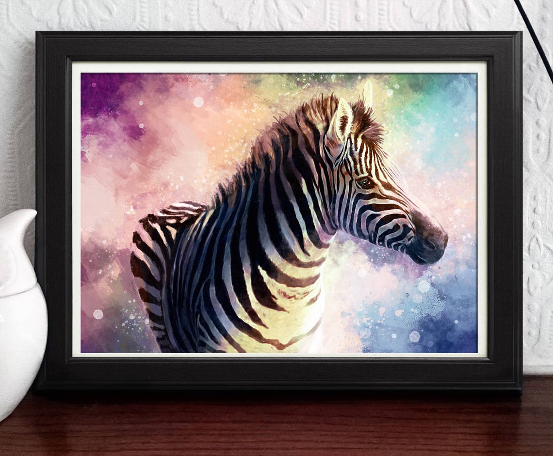 Rainbow Zebra Print Rainbow Animal Art Rainbow Art Print - Etsy UK