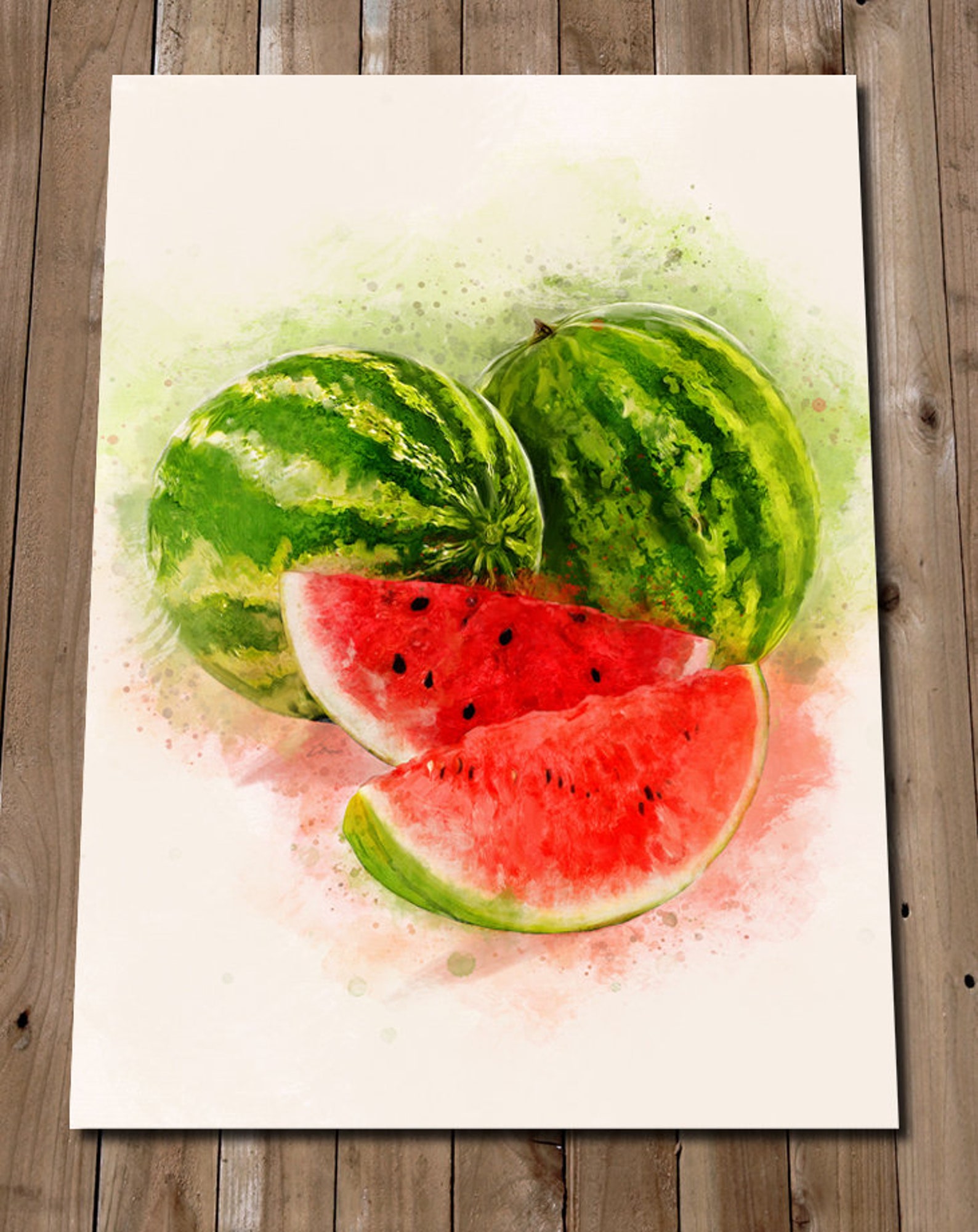 Watermelon Art Print - Kitchen Wall Art - Fruit Print - Watermelon ...