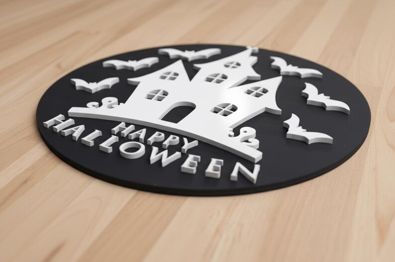 Haunted House Happy Halloween Door Sign, Acrylic Sign, Halloween Front ...
