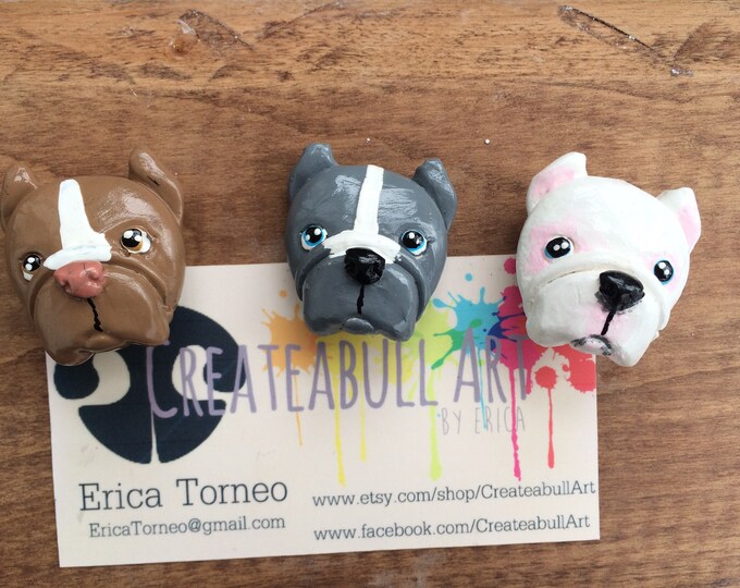 Pittie Magnets Cute Pitbull Magnets Dog Magnets Pit Bull - Etsy