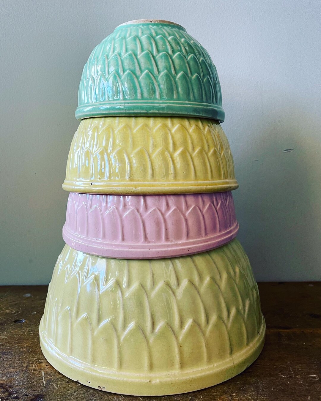 4 Mccoy Fish Scale Bowls - Etsy