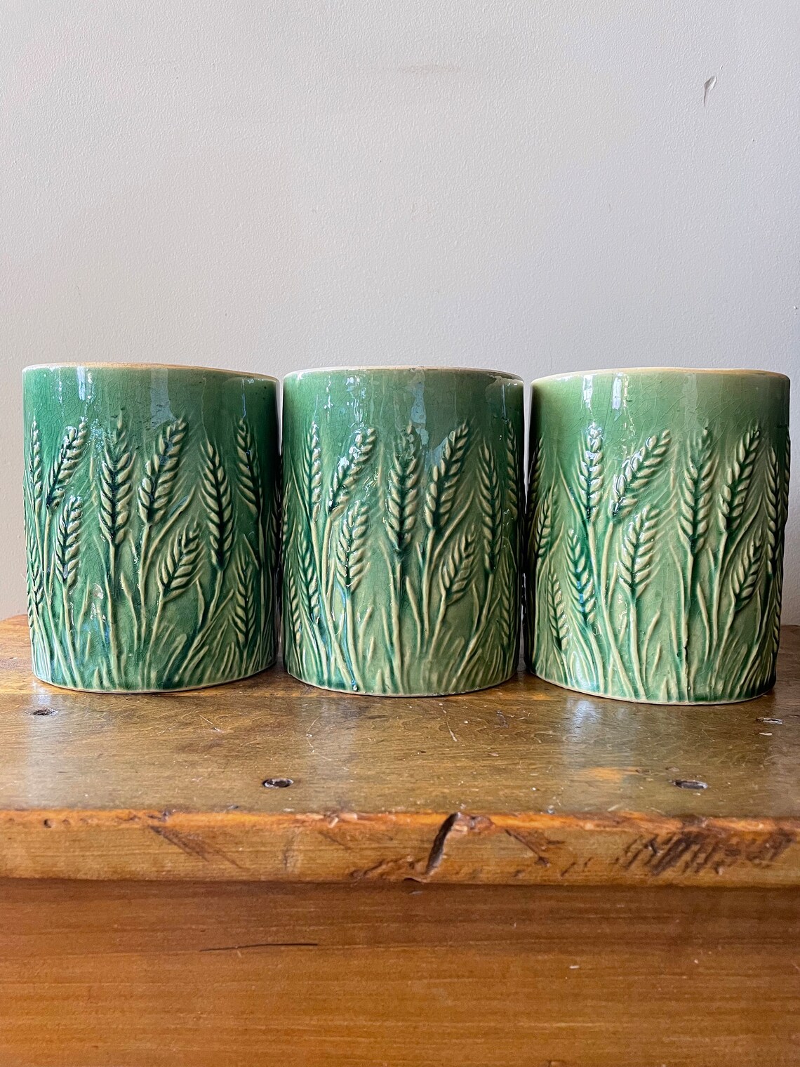 Antique Hull Yellow Ware Wheat Pattern Coffee Tea Sugar - Etsy