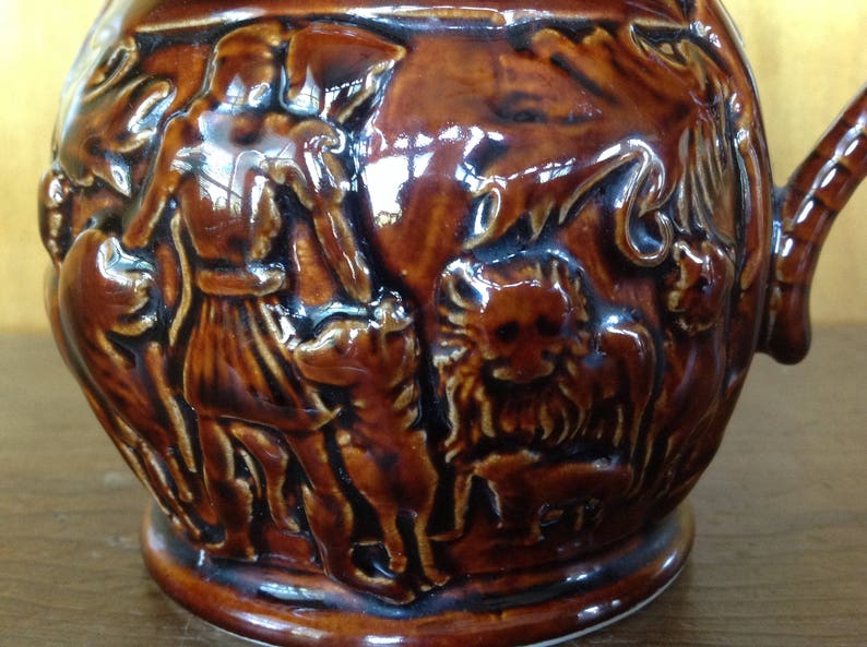 Antique Rockingham Stoneware Pitcher - Etsy