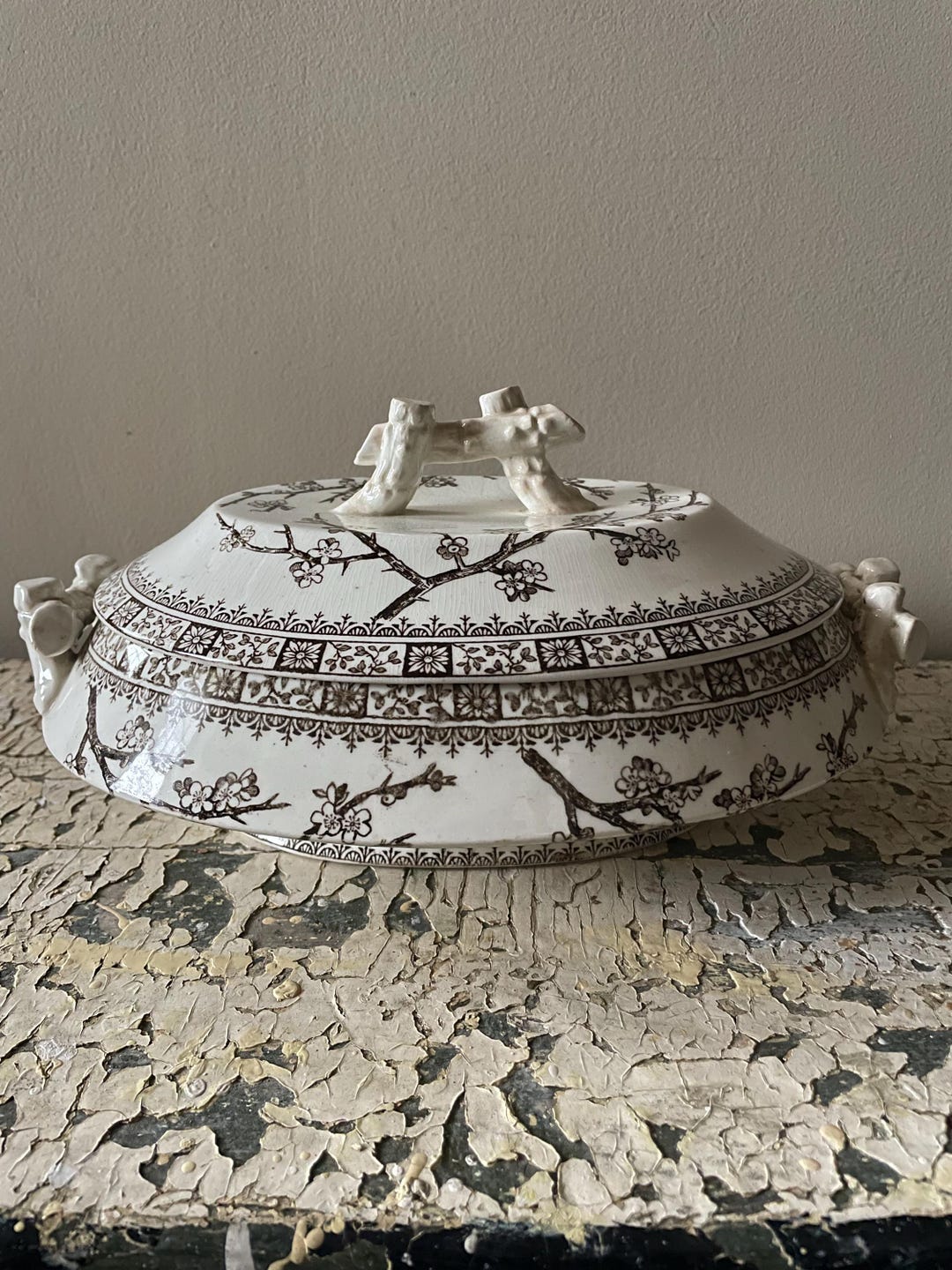 Antique Ironstone Tureen Thorn Pattern EJD Bodley Brown - Etsy UK