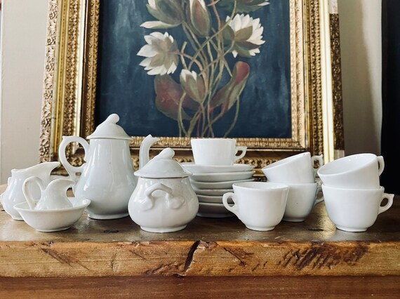 Antique Ironstone Tea Set Doll House Size Tiny - Etsy