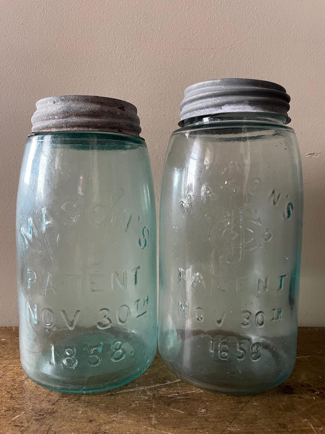 Antique Blue Mason Jars - Etsy