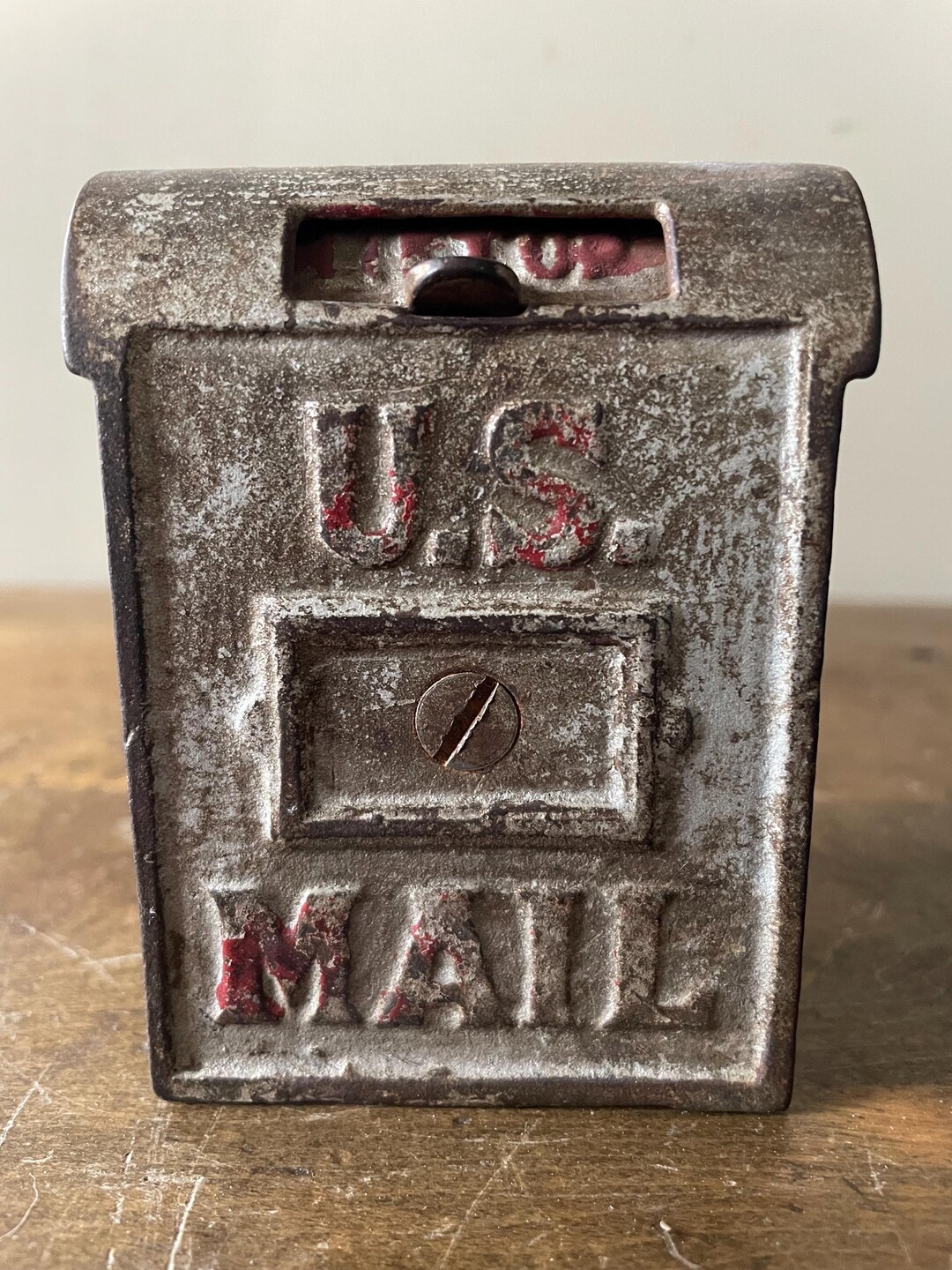 Antique Cast Metal Bank Post Box - Etsy
