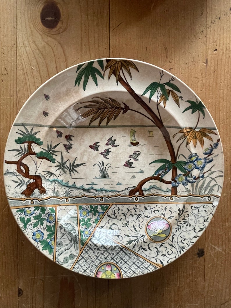 Antique G & W Mayer Ironstone Bowl, Melbourne Polychromatic Pattern - Etsy