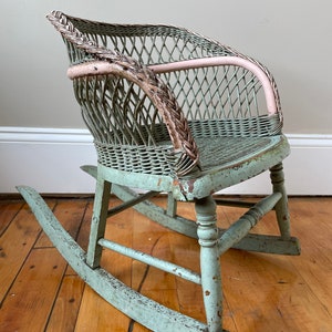 Children’s Antique Wicker Rocking Chair Victorian - Etsy