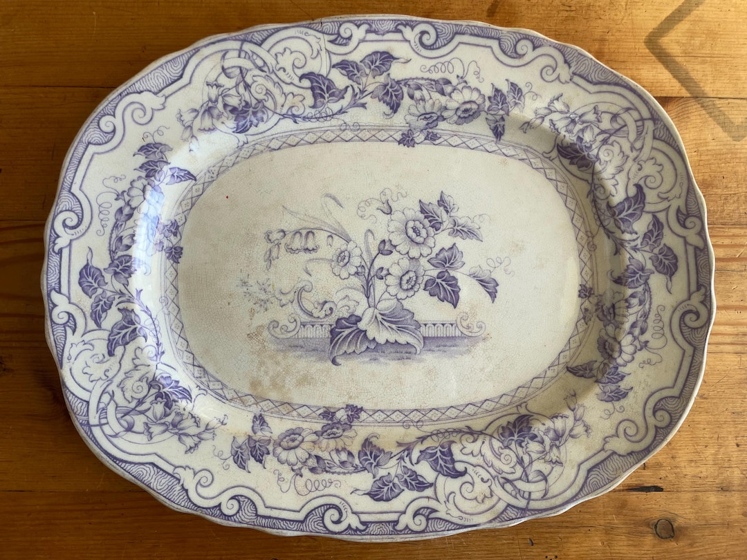 HTF Early Ironstone Transferware Platter Baltic Pattern Pinder Bourne ...