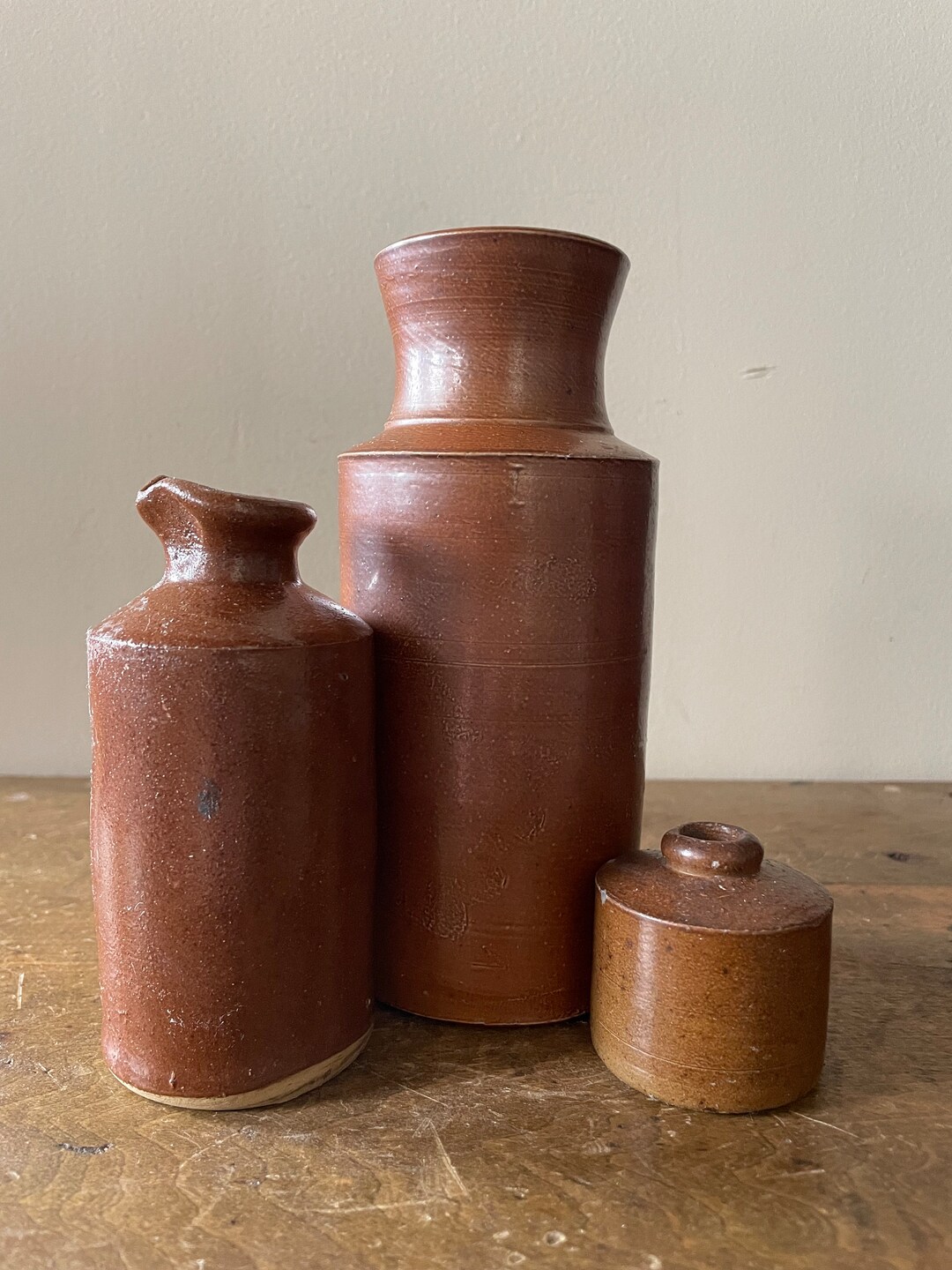 3 Antique Stoneware Ink Bottles - Etsy