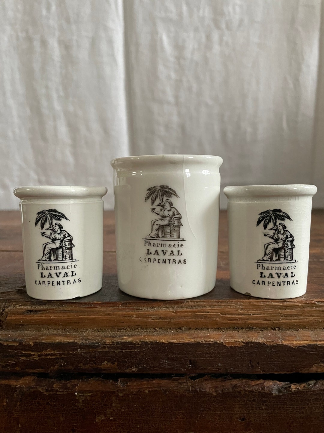 Antique French Ointment Pots - Etsy