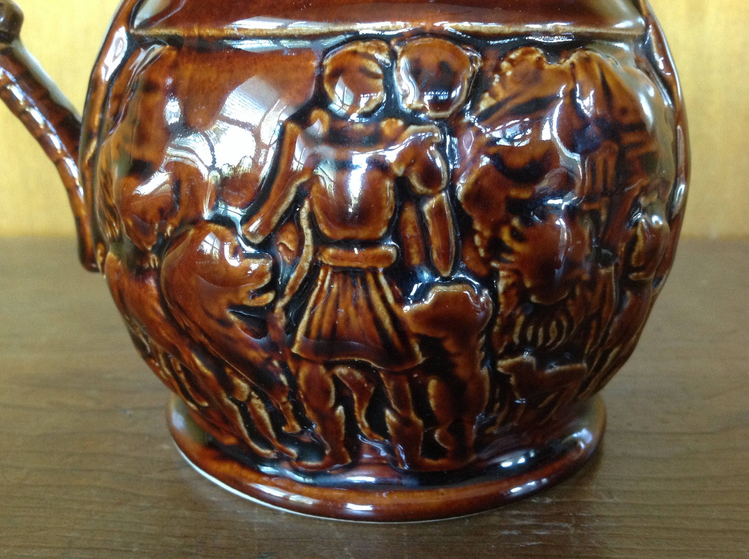 Antique Rockingham Stoneware Pitcher | Etsy