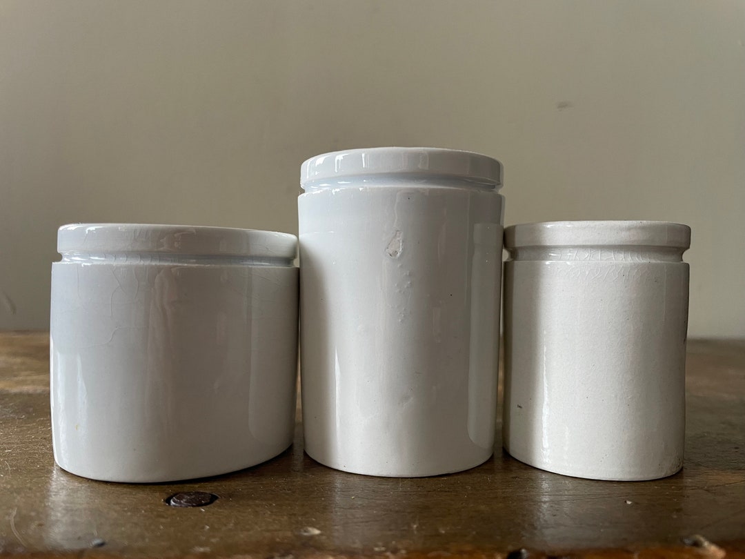 3 Antique French Ointment Pots - Etsy