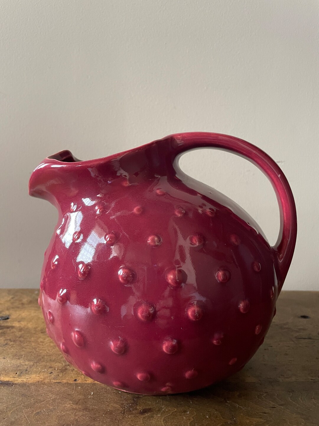 HTF Mccoy Hobnail Pitcher Glossy Red - Etsy