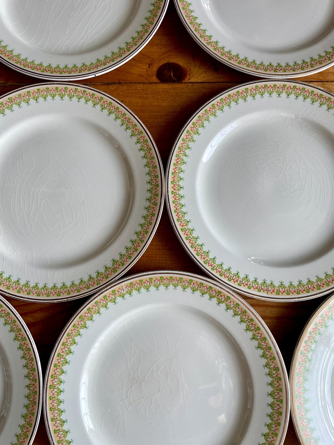 7 W H Grindley Plates “the Landseer” Pattern - Etsy
