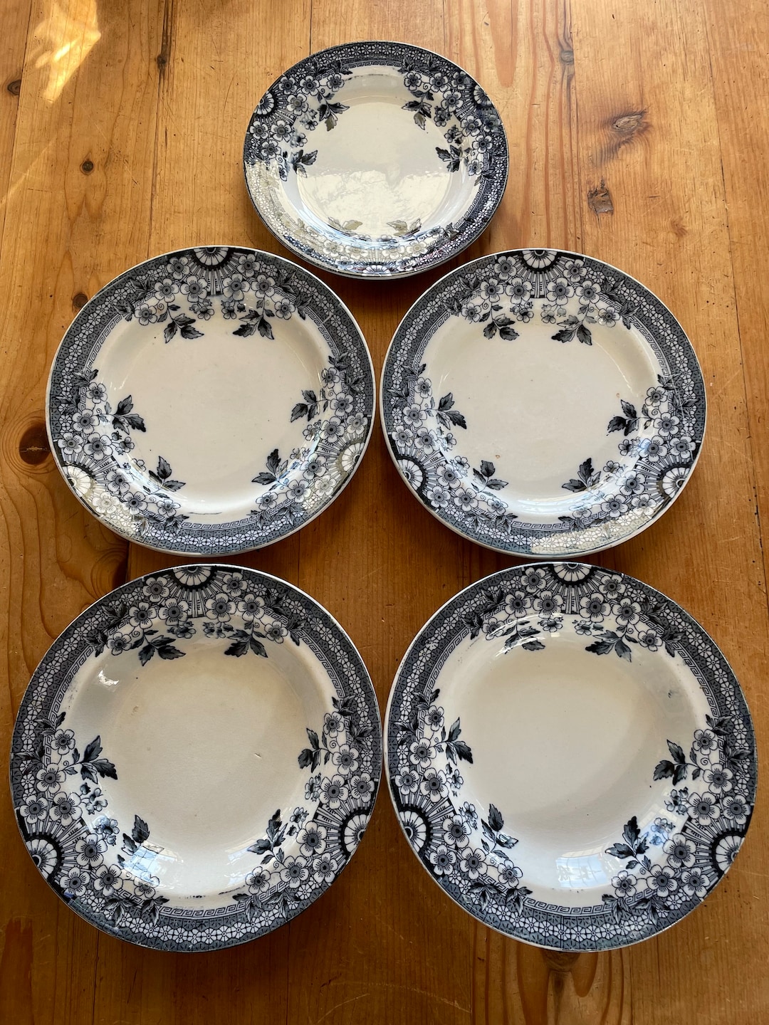 Antique Ironstone Transferware Plates A. F. & Co Foley Pattern - Etsy