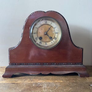 Antique Wood Mantle Clock - Etsy