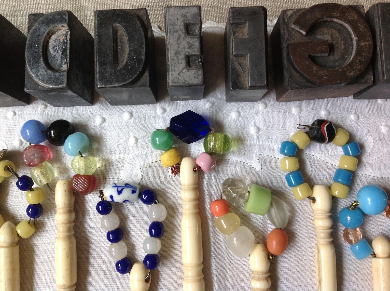 Antique Victorian Carved Bovine Lace Bobbins with Glass Beads | Etsy