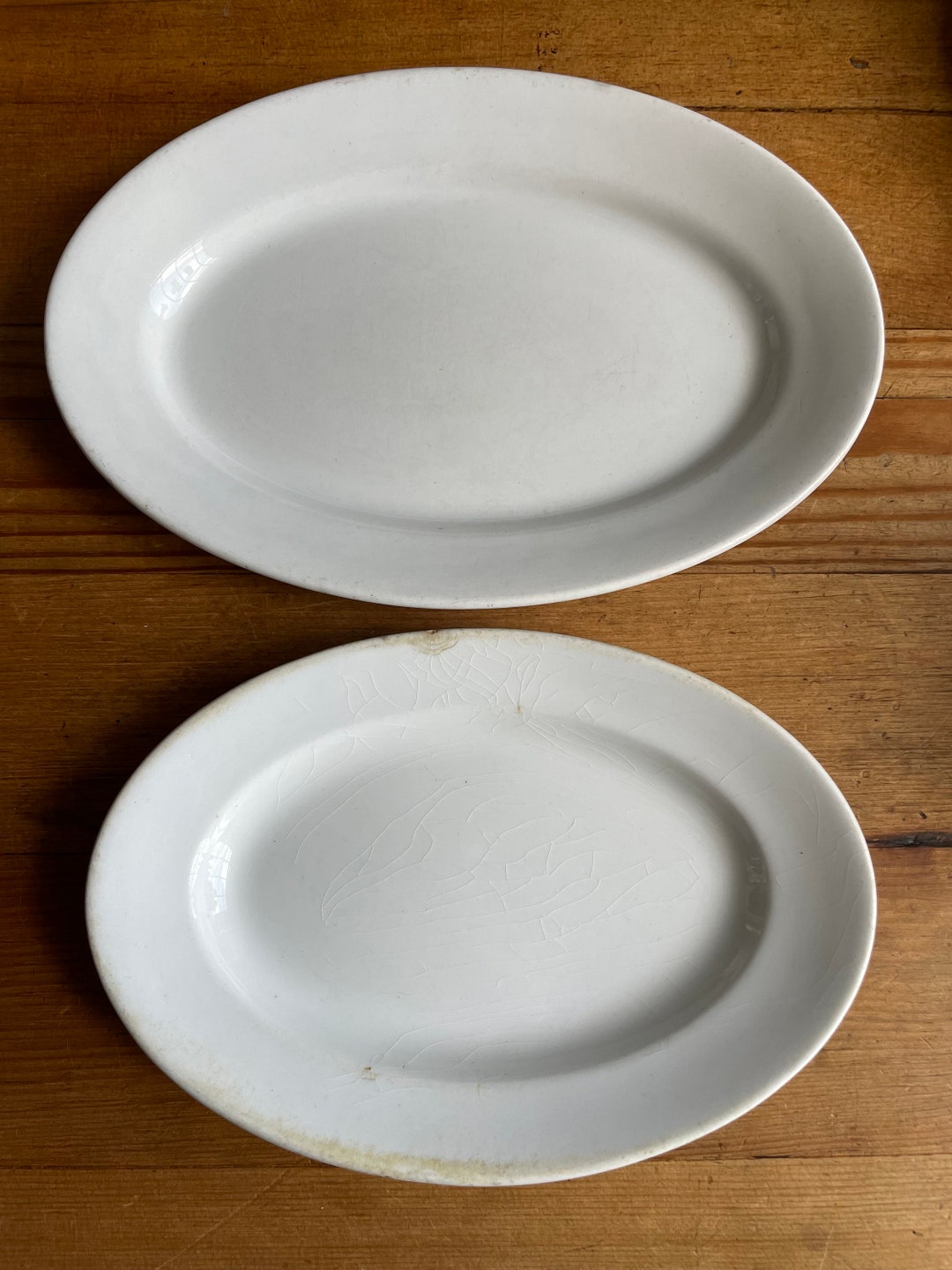 Antique Ironstone Platters Set of 2 - Etsy