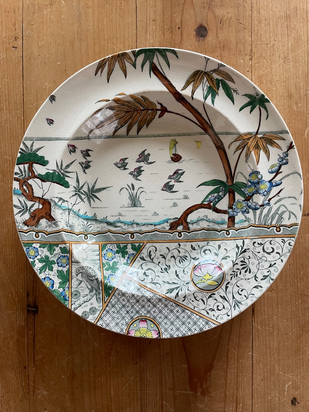 Antique G & W Mayer Ironstone Bowl, Melbourne Polychromatic Pattern - Etsy
