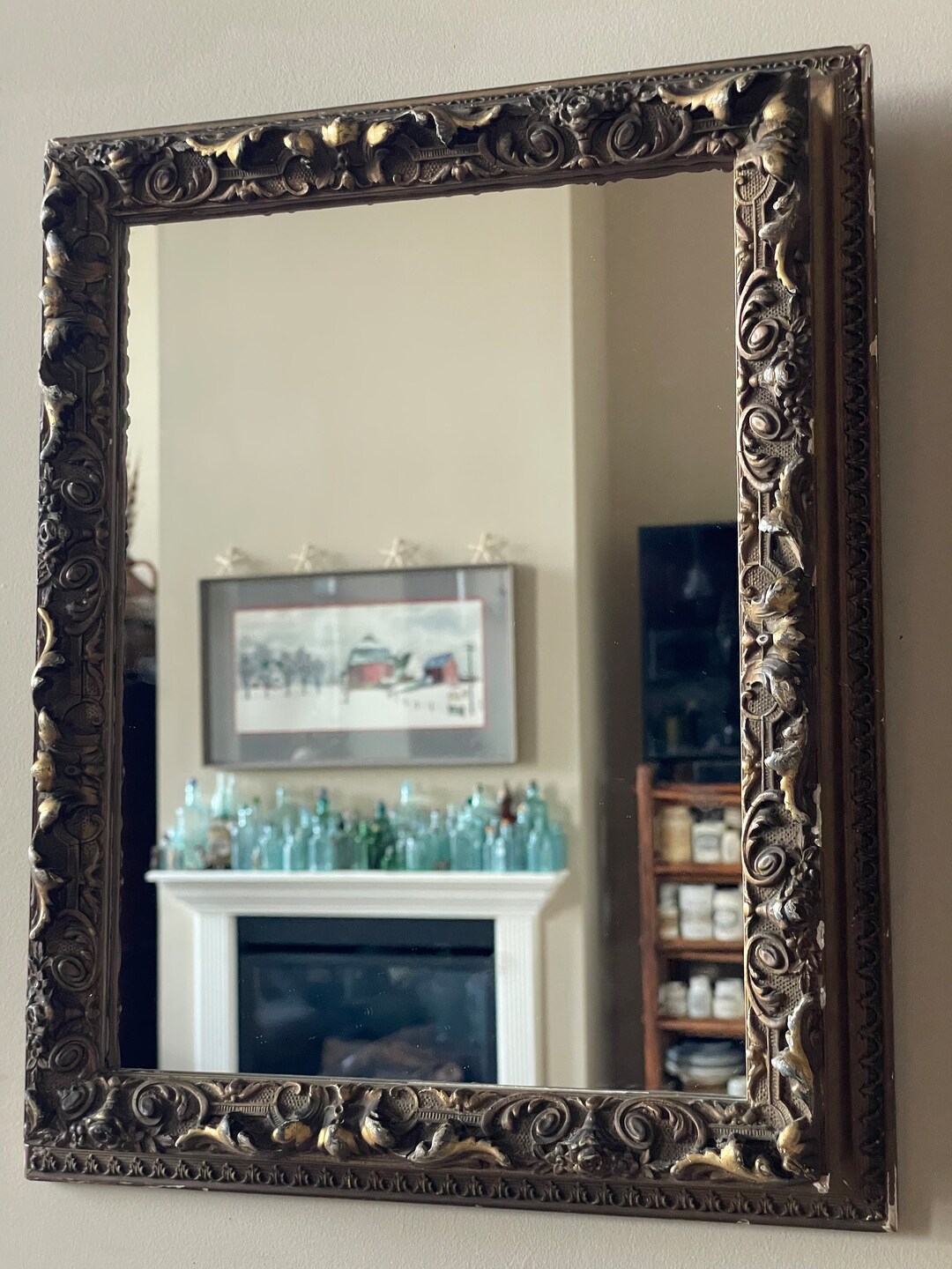 Antique Gold Frame & Mirror - Etsy