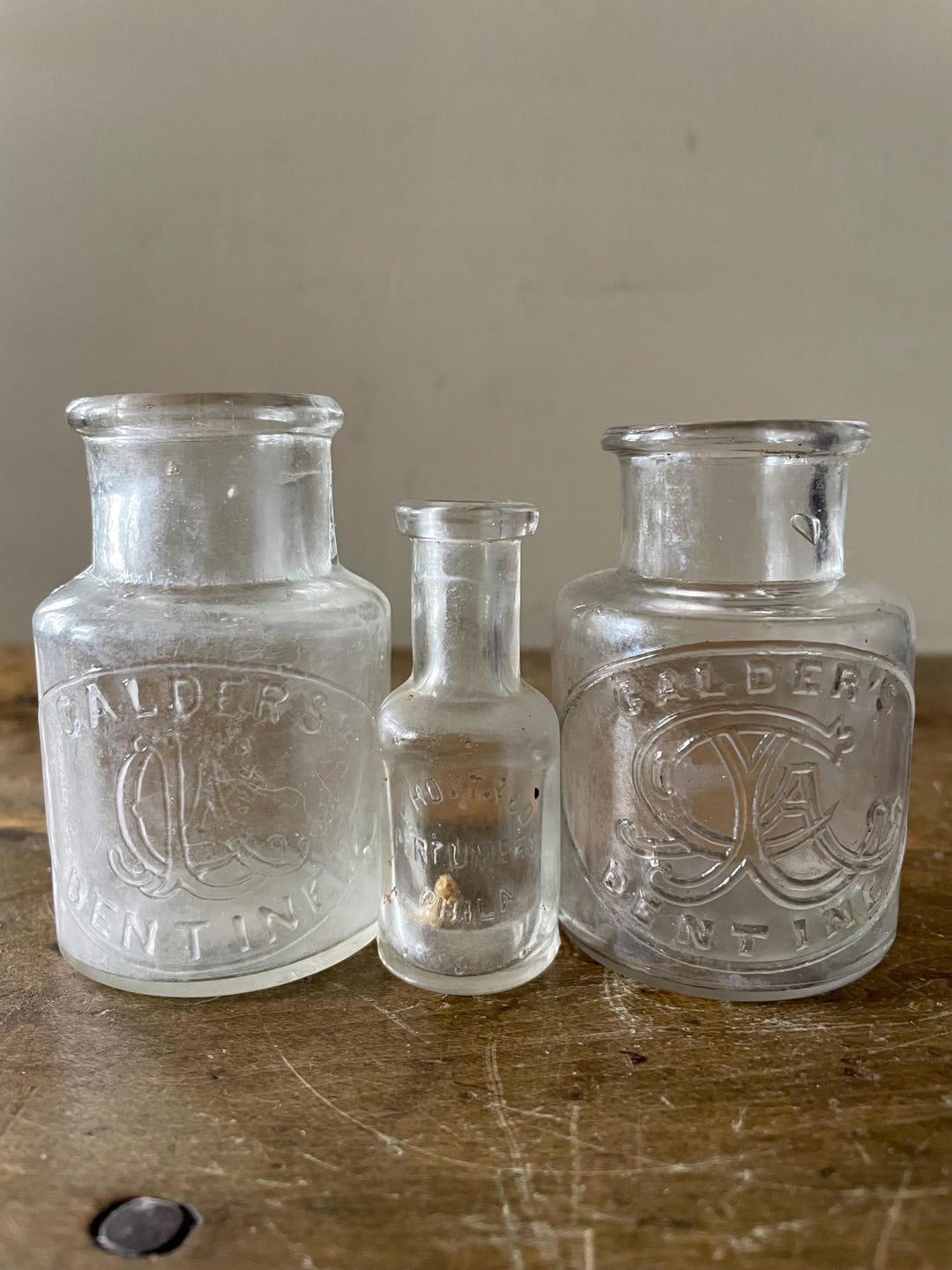 Collection 3 Antique Embossed Bottles - Etsy