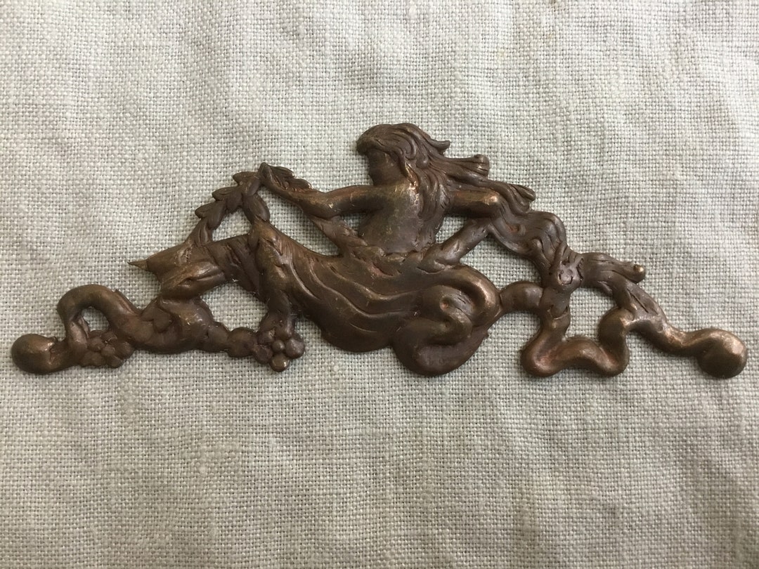Antique Pressed Copper Mermaid Figures - Etsy