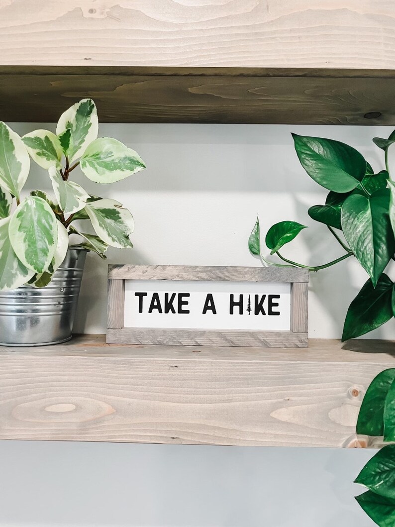 Take A Hike Framed Wooden Sign Painted Lettering Rustic - Etsy