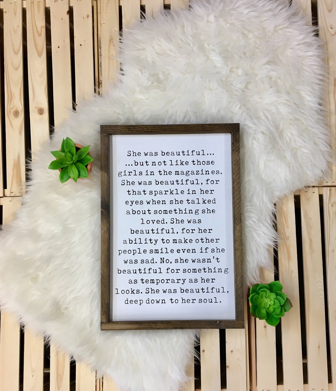 She Was Beautiful - Framed, Wood Sign - Rustic - Farmhouse ...