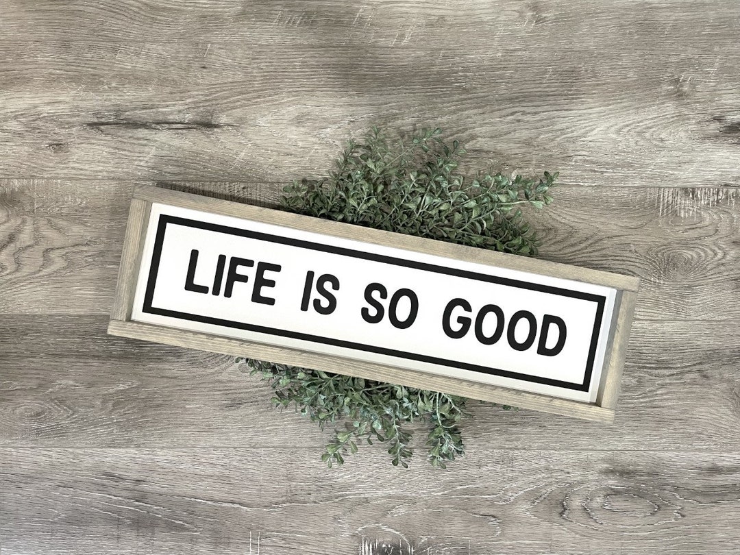 Life is so Good Border Framed Wood Sign Painted - Etsy
