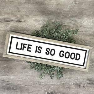 Life is So Good border framed wood sign painted | Etsy